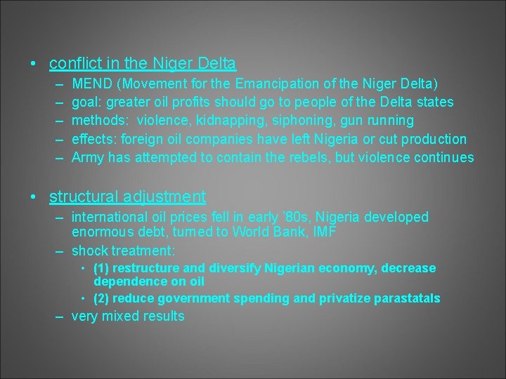 NIGERIA Part 1 conflict in the Niger Delta