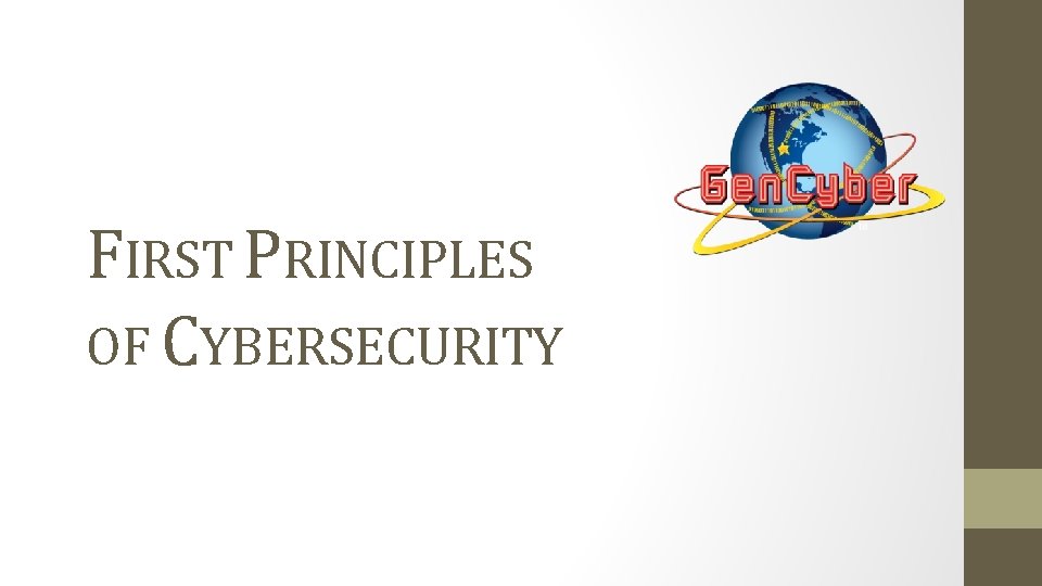 FIRST PRINCIPLES OF CYBERSECURITY Domain Separation Separating areas