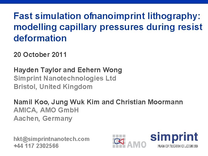 Fast simulation ofnanoimprint lithography modelling capillary pressures ...