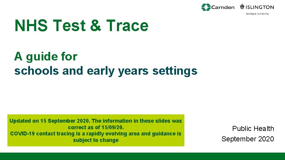 NHS Test Trace A guide for schools and