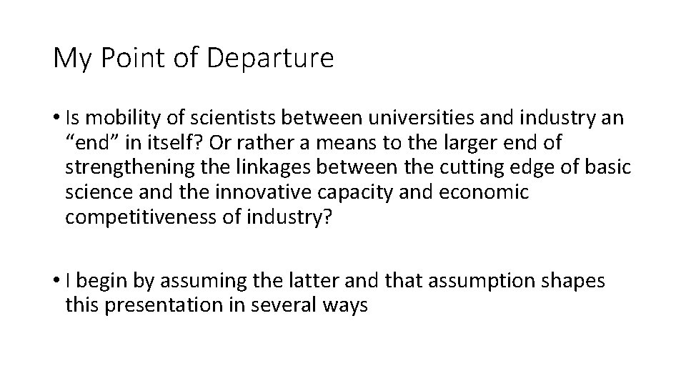 Mobility of Scientists between Universities and Industry A