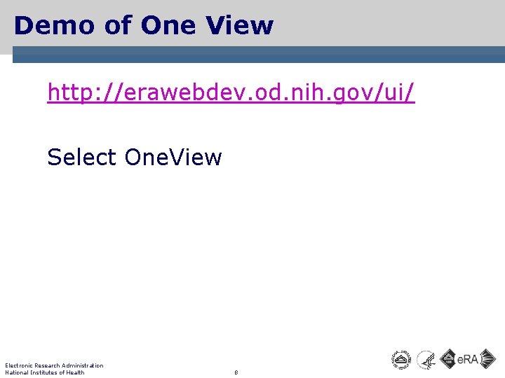 Organizational Hierarchies and One View for e PUG