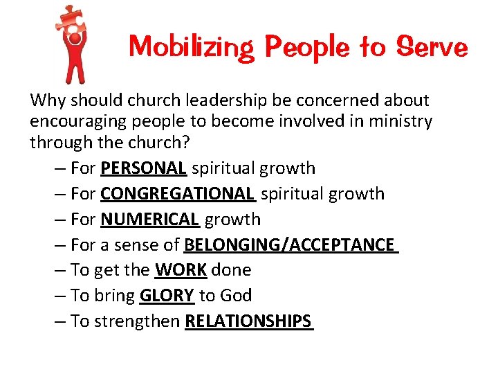 Mobilizing People to Serve Church Renewal Resource Evangelism