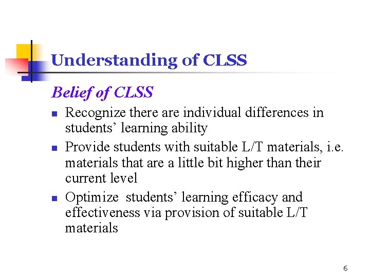 Powerpoint Presentation on Cross Level Subject Setting Strategy