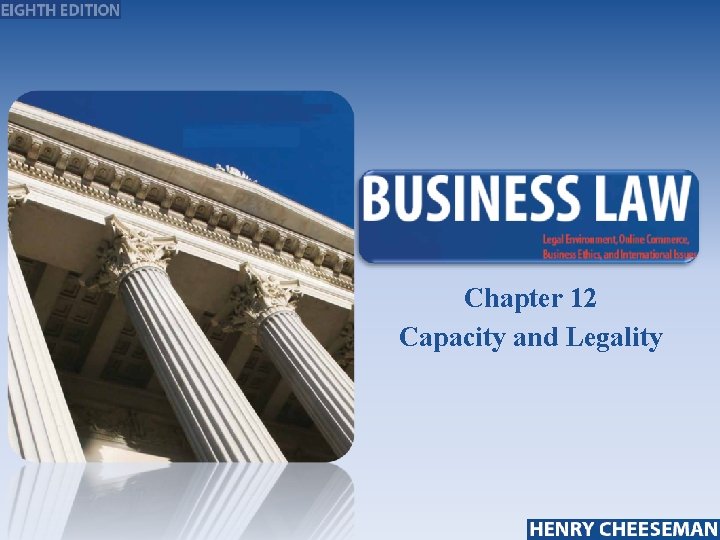 Chapter 12 Capacity and Legality 25 1 Introduction