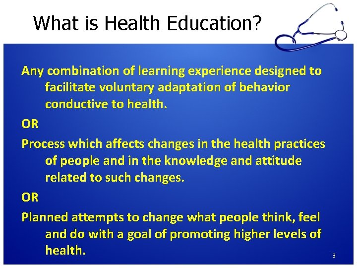 Health Education Prof Ashry Gad Mohamed 1 OBJECTIVES