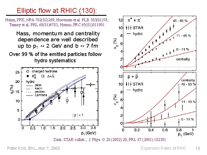Expansion Rates and Radial Flow Peter F Kolb