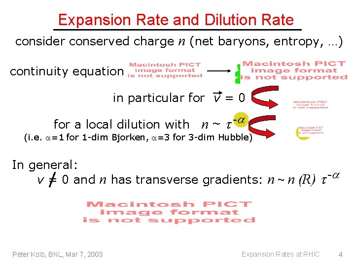 Expansion Rates and Radial Flow Peter F Kolb