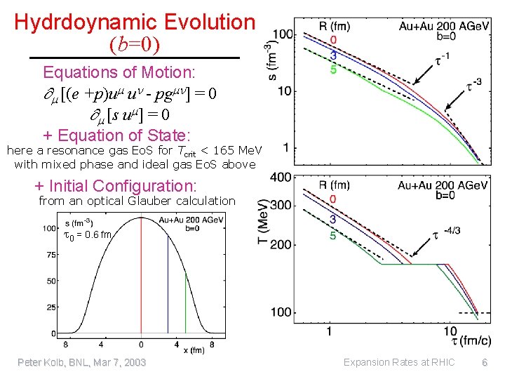 Expansion Rates and Radial Flow Peter F Kolb