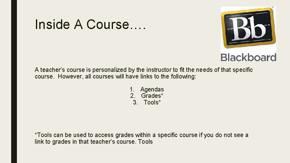 Inside Blackboard 101 Parent Guide How To Access