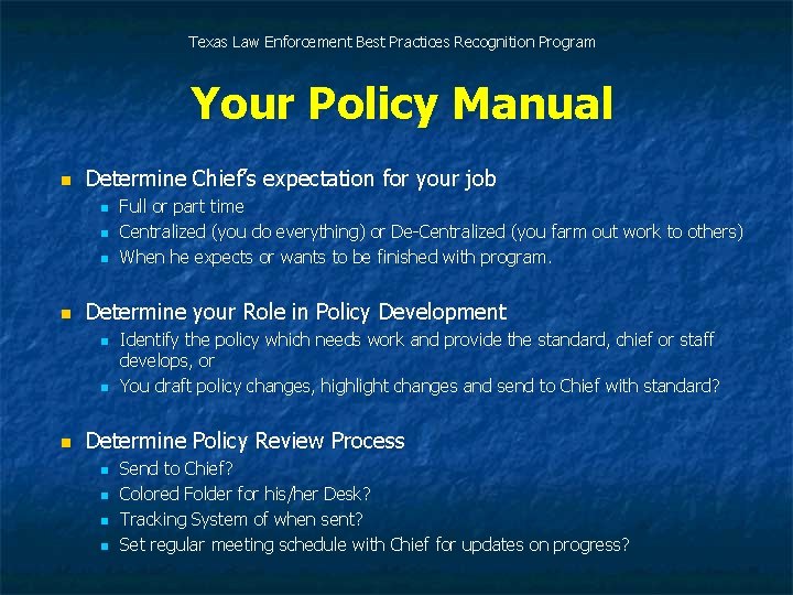 Texas Law Enforcement Best Practices Recognition Program 2019