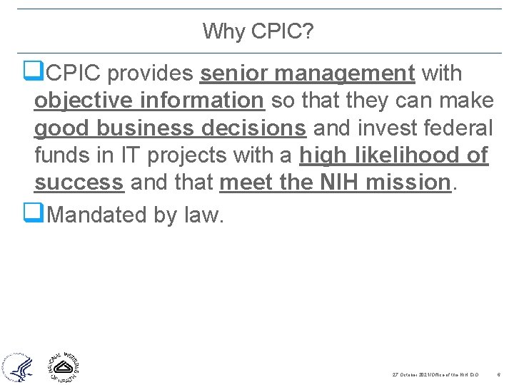 Capital Planning and Investment Control CPIC September 24