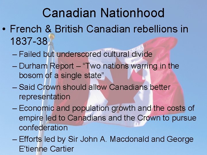 Canada In the Age of Imperialism Canadian Nationhood