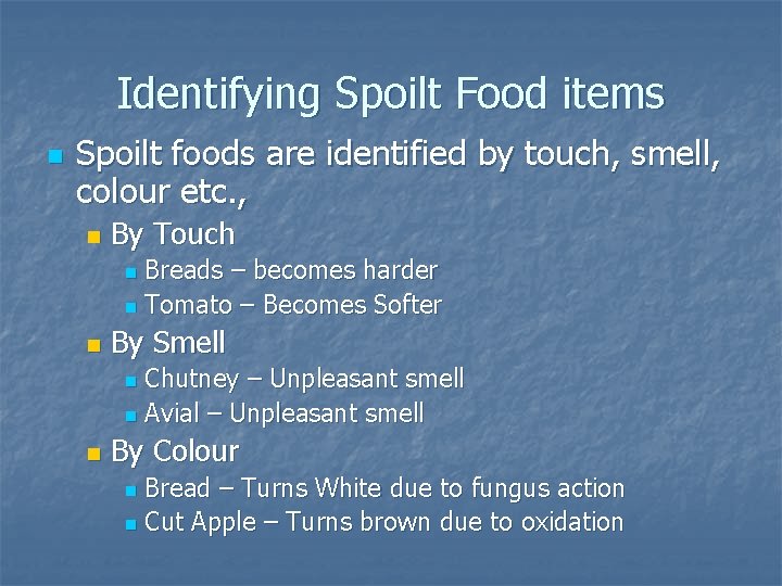 Know about Foods By N Kishore Kumar Class