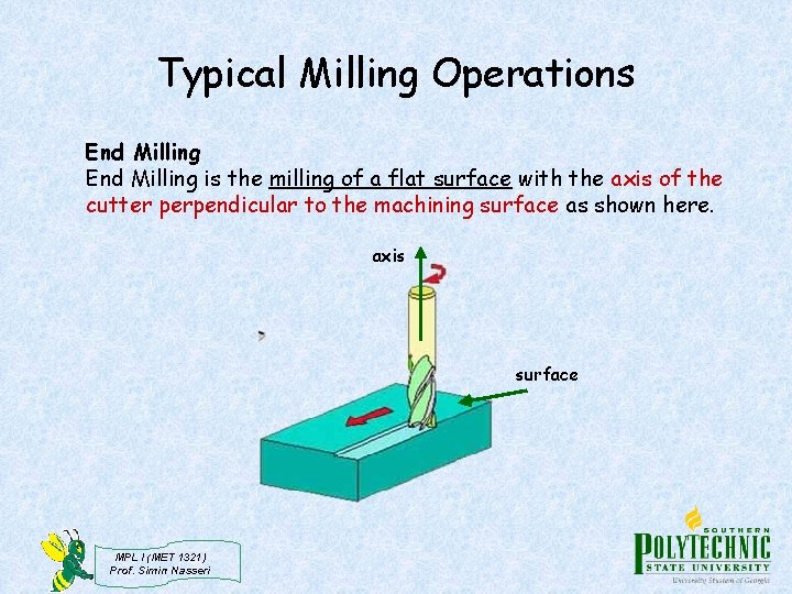 Manufacturing Processes lab I Milling Machine 1 MPL