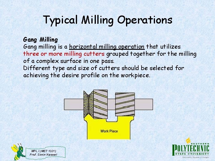 Manufacturing Processes lab I Milling Machine 1 MPL