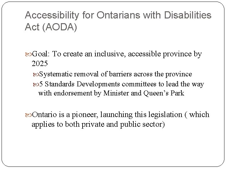 Web Advisory Committee AODA Accessibility Standards Rose Padacz