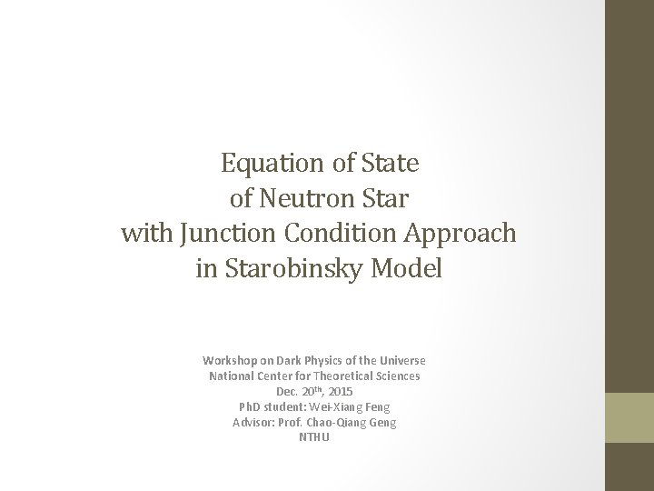 Equation of State of Neutron Star with Junction