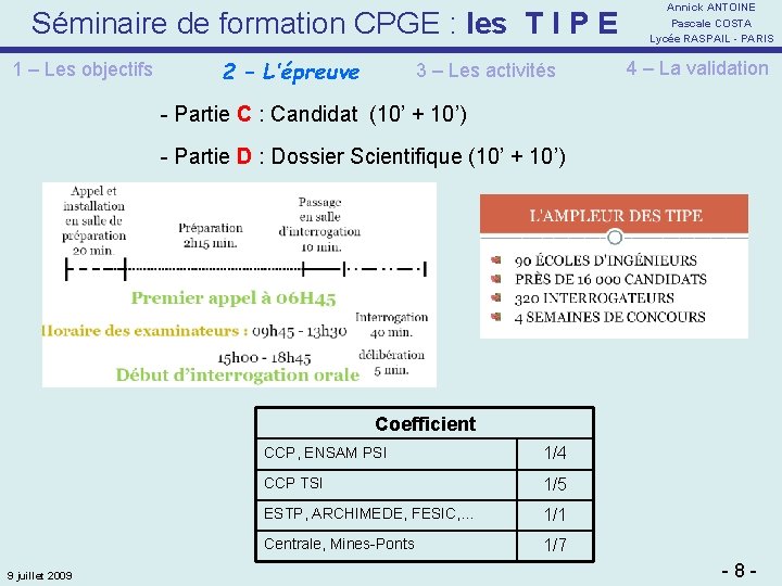 Sminaire de formation CPGE les T I P