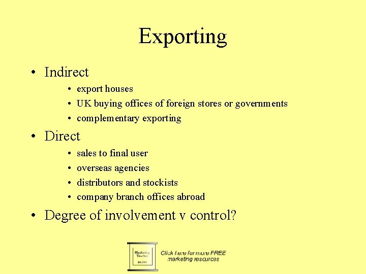 Global Market Entry Strategies Operational reasons for setting