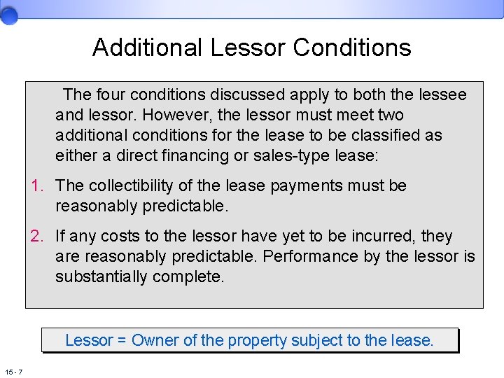 15 Leases Power Point Authors Susan Coomer Galbreath