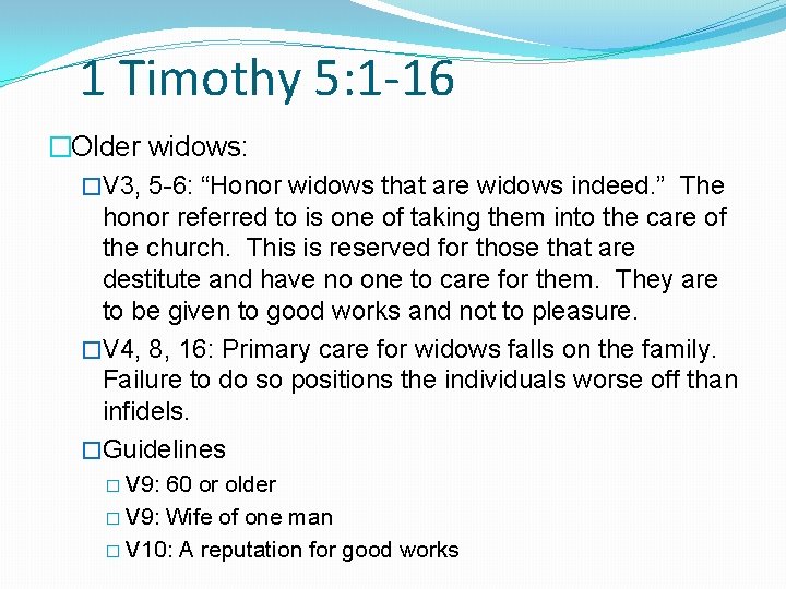 1 Timothy 5 1 16 Auditorium Class Fall