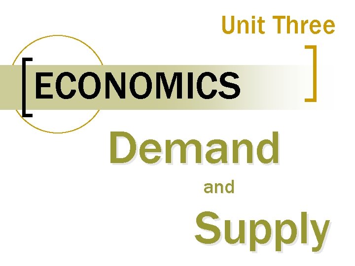 Unit Three ECONOMICS Demand Supply PA Standards 6