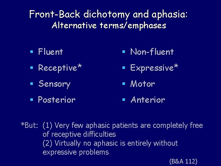 Ling 411 06 I Classifications of Aphasia II