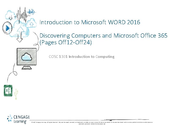 Introduction to Microsoft WORD 2016 Discovering Computers and