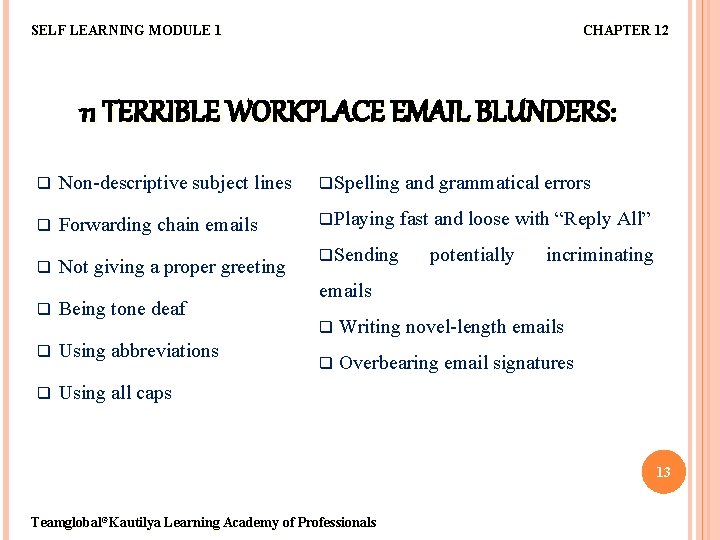 SELF LEARNING MODULE 1 CHAPTER 12 MODERN COMMUNICATION