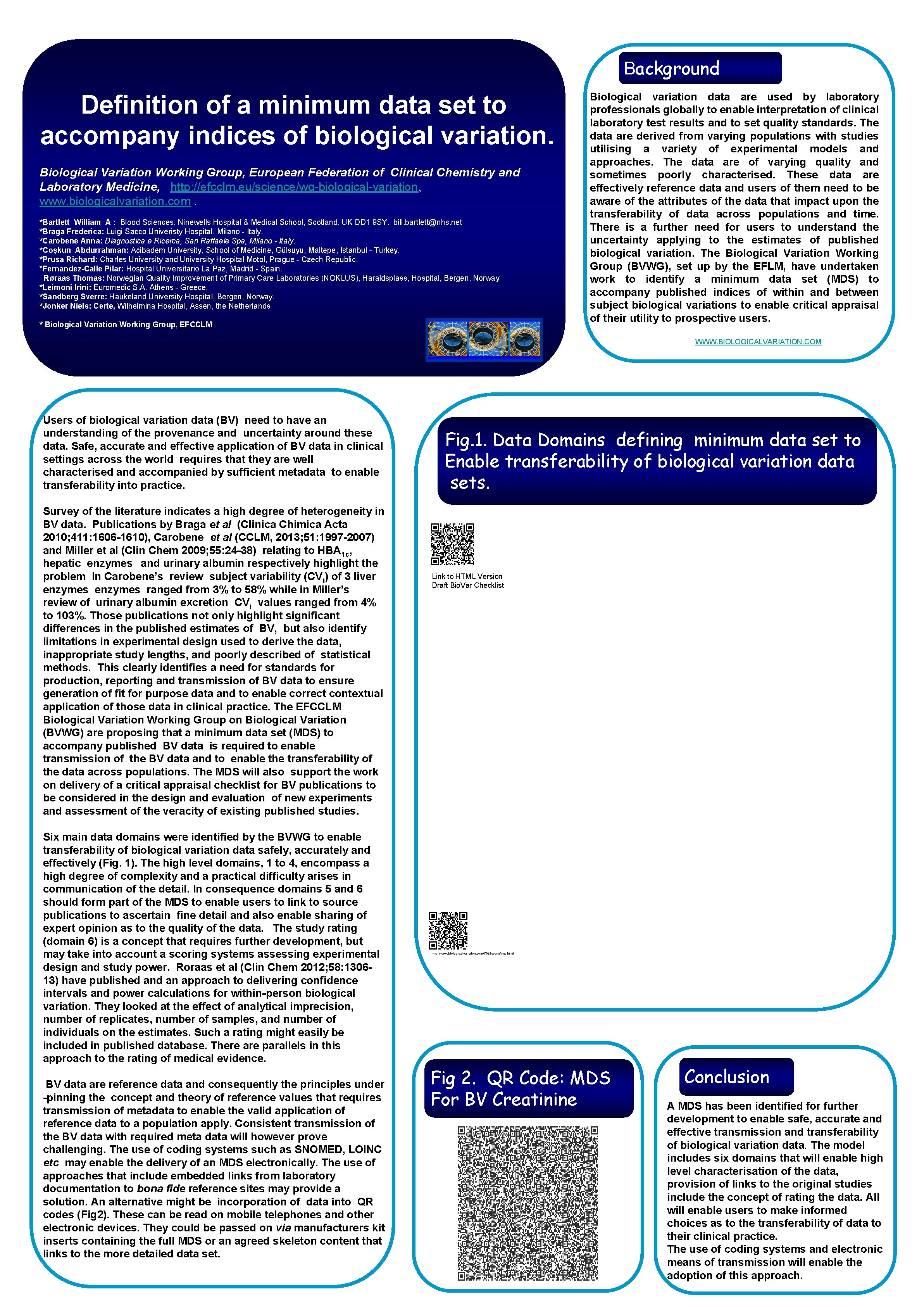 Background Definition of a minimum data set to
