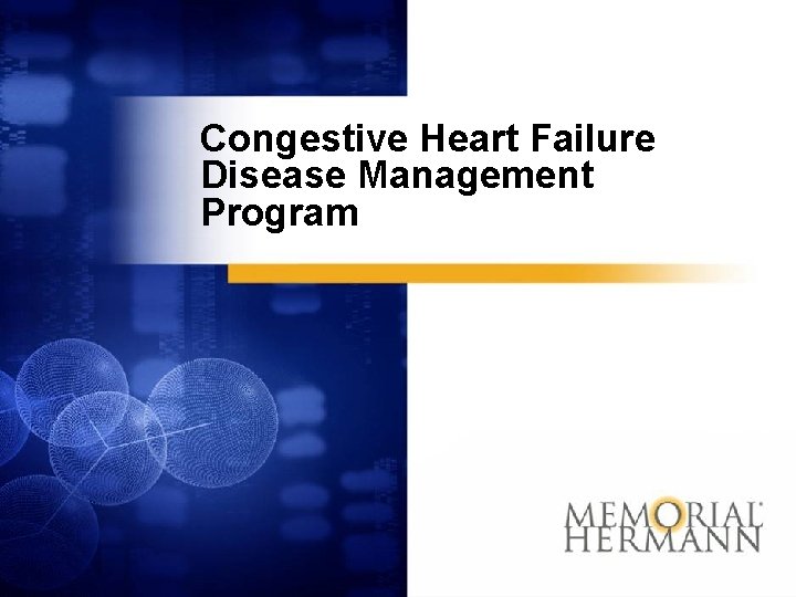 Congestive Heart Failure Disease Management Program Project Goals