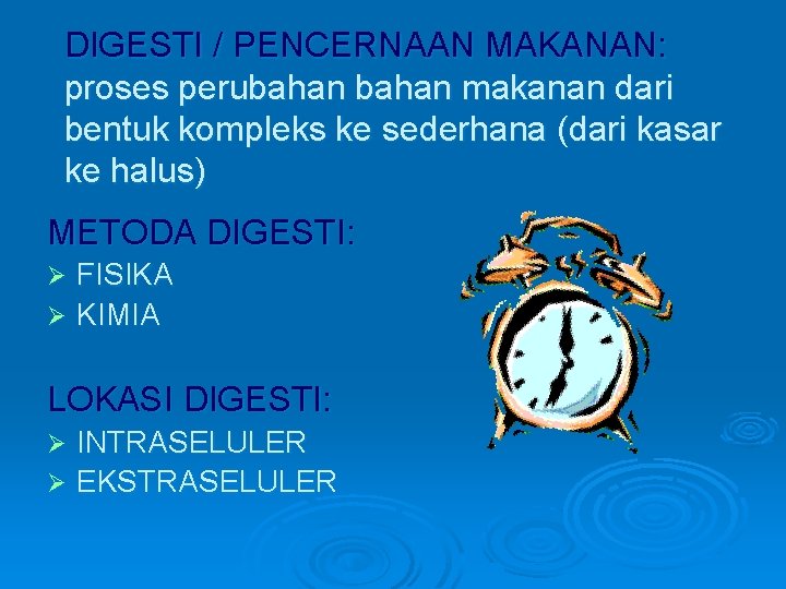 DIGESTI PENCERNAAN MAKANAN proses perubahan makanan dari bentuk