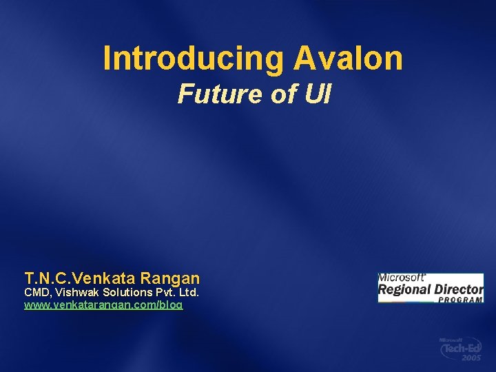 Introducing Avalon Future of UI T N C
