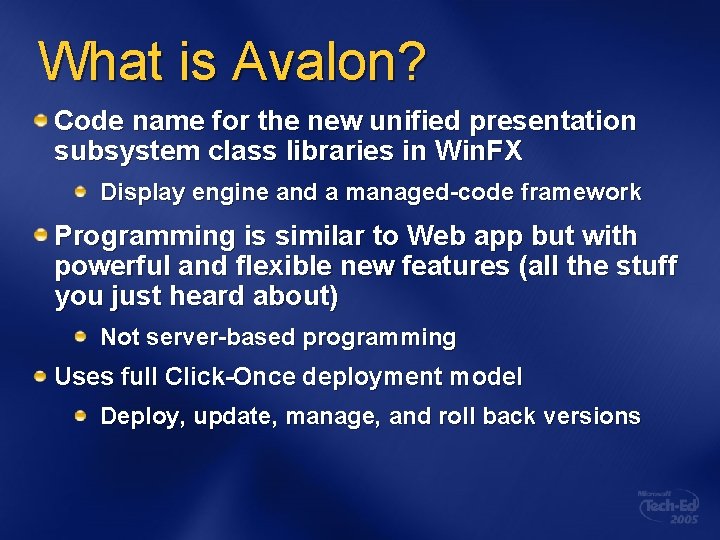 Introducing Avalon Future of UI T N C