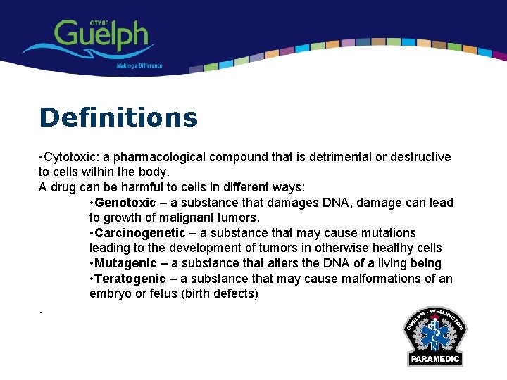 Management of Chemotherapy Drugs Preamble The purpose of