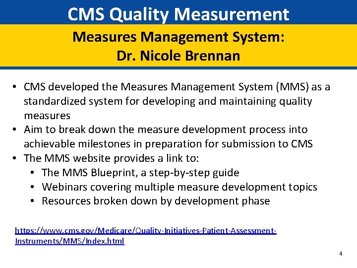 Public Webinar CMS Measure Development Education Outreach CMS