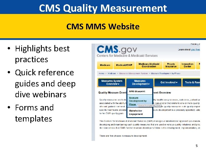 Public Webinar CMS Measure Development Education Outreach CMS