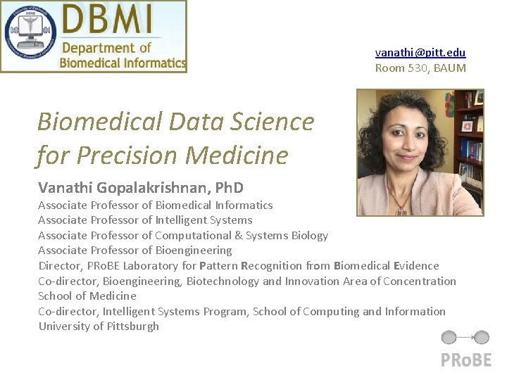 vanathipitt edu Room 530 BAUM Biomedical Data Science