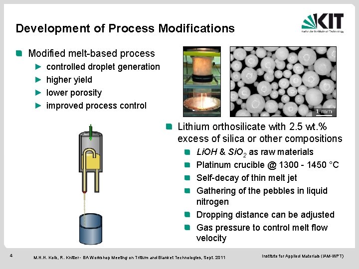 Enhanced meltspraying process for tritium breeder pebbles M
