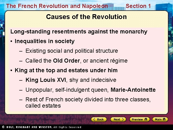 The French Revolution and Napoleon Section 1 Todays