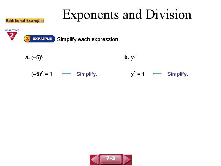 COURSE 3 LESSON 7 3 Exponents and Division