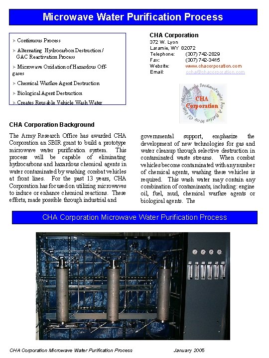 Microwave Water Purification Process Continuous Process Alternating ...
