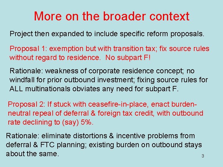 Planning and Policy Issues Raised by the Structure