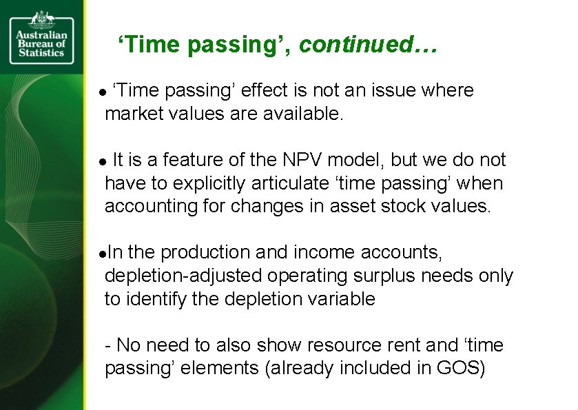 Time passing and measuring depletion London Group Brussels