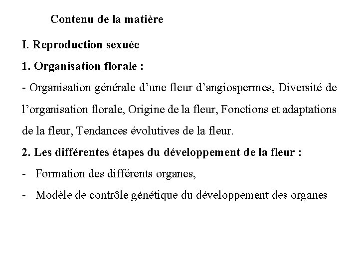 Biologie de la reproduction L 3 BPV Mme