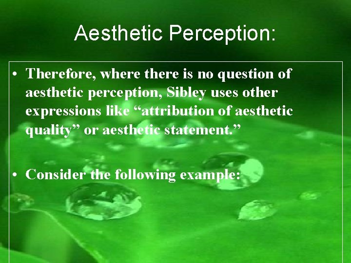 The Aesthetics of Frank Sibley Aesthetic and NonAesthetics