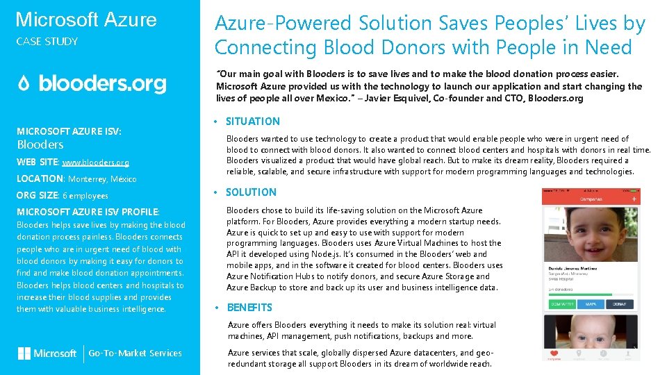 Microsoft Azure CASE STUDY AzurePowered Solution Saves Peoples