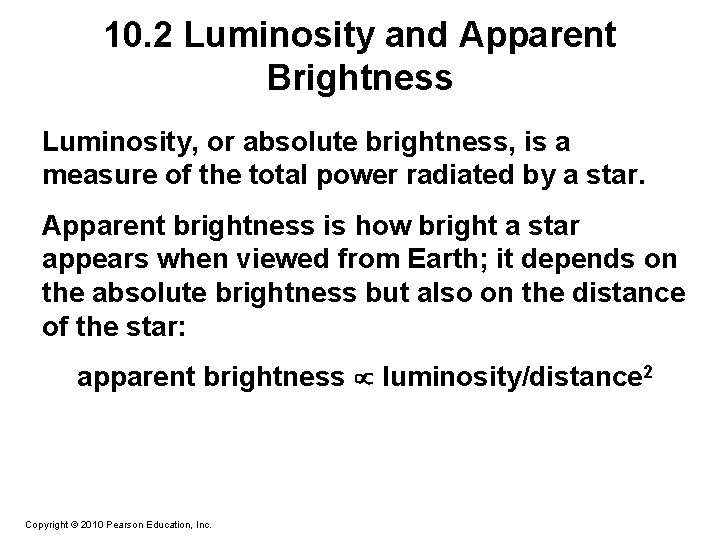 Lecture Outline Chapter 10 Measuring the Stars Copyright