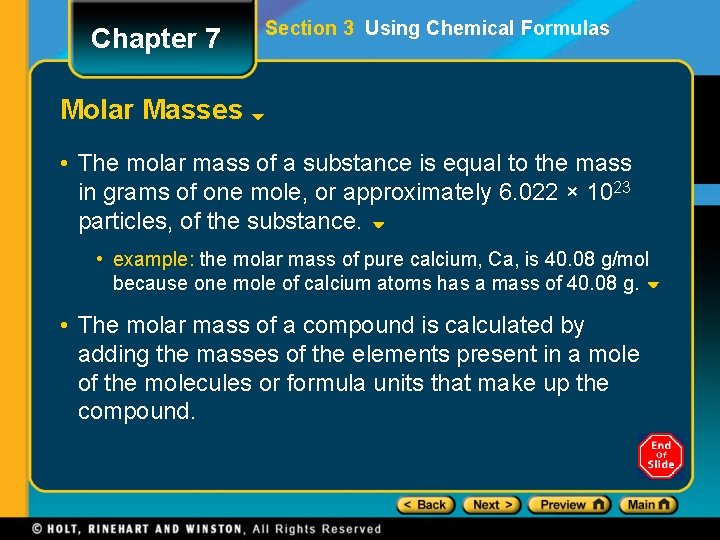 Chapter 7 Section 3 Using Chemical Formulas Preview